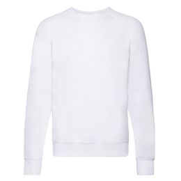Fruit of the Loom - Sweatshirt f&uuml;r Herren/Damen Unisex Raglan&auml;rmel (Wei&szlig;)