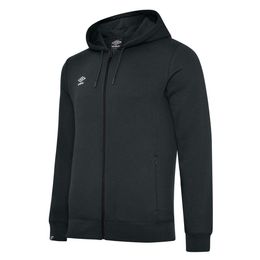 Umbro Herren Club Leisure Full Zip Hoodie (Schwarz/Wei&szlig;)