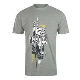 Cavalli Class - Graues T-shirt Mit Abstraktem Tiger-logo