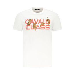 Cavalli Class Bianco Baumwoll Herren T-Shirt