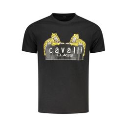 Cavalli Class Schwarzes Baumwoll-Herren-T-Shirt