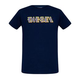 Diesel Pixel Logo Marineblaues T-shirt