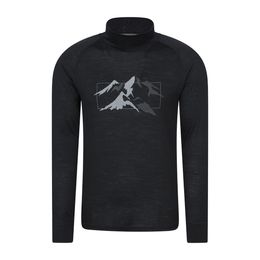 Mountain Warehouse - "Quest" Thermo-Top f&uuml;r Herren/Damen Unisex, Merinowolle, Lang&auml;rmlig (Schwarz)