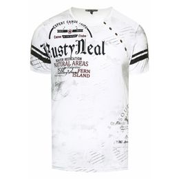 Rusty Neal T-Shirt mit Seitlicher Knopfleiste und Logo-Print
