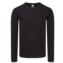 Fruit of the Loom - "Iconic" T-Shirt f&uuml;r Herren/Damen Unisex Lang&auml;rmlig (Schwarz)