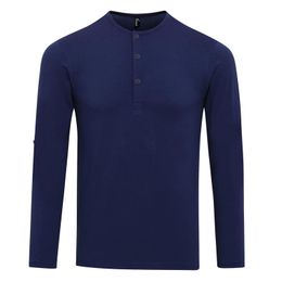 Premier Mens Long John Roll Sleeve Tee (Indigo)