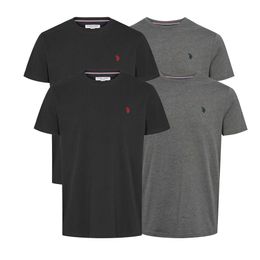 U.S. Polo Assn. 4 PACK RUNDHALS - T-Shirt basic in Schwarz/Anthrazit