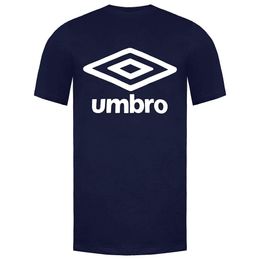 Umbro Kurzarm Crew Neck Navy Blue Herren Gro&szlig;es Logo T-Shirt 65352u Y70