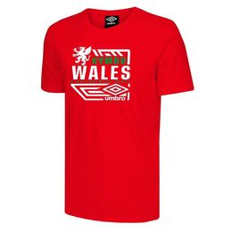 Umbro Wales Diamond Dragon Herren Red T-Shirt