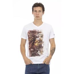 V-Ausschnitt Grafik T-Shirt Medusa Stil