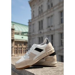 Wittchen Herren-Sneaker aus wei&szlig;em und beigem &Ouml;ko-Leder