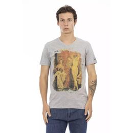 V-Neck T-Shirt mit Kunstdruck