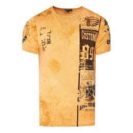 Rusty Neal Washed Biker T-Shirt mit Front & Back Prints