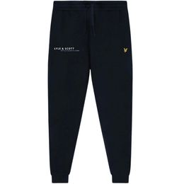 Fred Perry Marineblaue Jogginghose von Lyle & Scott mit Koordinatenmuster