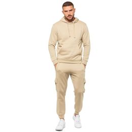 Enzo | Herren Pullover Hoodie Trainingsanzug Set - Stein