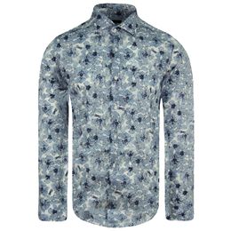 Eden Park Paris Slim Bedrucktes Herrenhemd in Blau