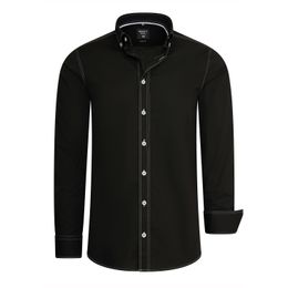 Rusty Neal Langarm Slim Fit Hemd mit Kontrast-Naht