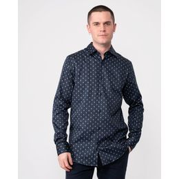 Ted Baker Area Herren Navy Geometrische Druckhemd