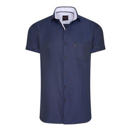 Cappuccino Italia Kurzarmbluse f&uuml;r Herren. Die Bluse ist aus 100% Baumwolle und hat eine normale Passform. Marke: Cappuccino ItaliaModellname: Kurzarmbluse UniKategorie: HerrenMaterialien: BaumwolleFarbe: blau, wei&szlig;