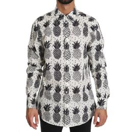 Dolce & Gabbana Dolce & Gabbana Men's White Pineapple Cotton Top Shirt