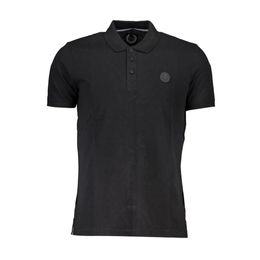 Gianmarco Venturi Schwarzes Baumwoll-Herrenpoloshirt