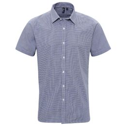 Premier - Hemd f&uuml;r Herren kurz&auml;rmlig (Marineblau/Wei&szlig;)