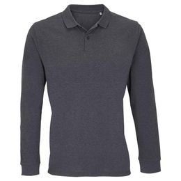 SOLS - "Planet" Poloshirt f&uuml;r Herren/Damen Unisex Lang&auml;rmlig (Dunkelgraue Melange)