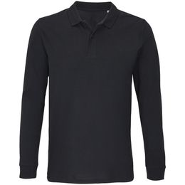 SOLS - "Planet" Poloshirt f&uuml;r Herren/Damen Unisex Lang&auml;rmlig (Schwarz)