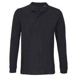 SOLS - "Planet" Poloshirt f&uuml;r Herren/Damen Unisex Lang&auml;rmlig (Schwarz)