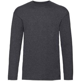 Fruit of the Loom - "Valueweight" T-Shirt f&uuml;r Herren/Damen Unisex Lang&auml;rmlig (Grau meliert)