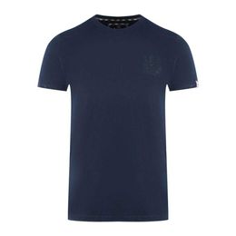 Aquascutum Herren London Aldis Tonal Logo T-Shirt (Navy Blau)