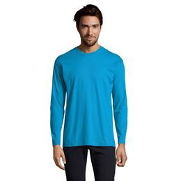 SOLS - "Monarch" T-Shirt f&uuml;r Herren Lang&auml;rmlig (Aquablau)