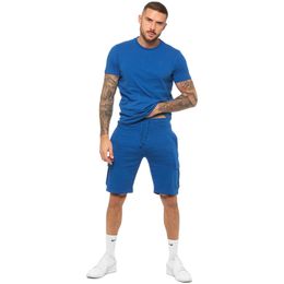 Enzo | Herren T-Shirt Trainingsanzug mit Shorts Set - Blau