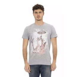 Graues Grafik-T-Shirt L&auml;ssiger Stil