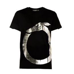 Trussardi Herren-T-Shirt mit kurzen &Auml;rmeln und einfarbigem Rundhalsausschnitt mit Druck