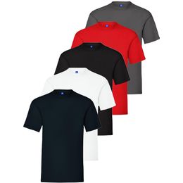 Kruze | Mens Crew Neck T-Shirts (5er Pack) - BLK/NVY/WHT/CHAR/RED