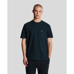 Lyle & Scott Lyle & Scott Herren-T-Shirt mit schlichtem Piqu&eacute; und Tasche in Marineblau