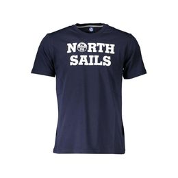 North Sails Blaues Baumwoll-T-Shirt f&uuml;r M&auml;nner