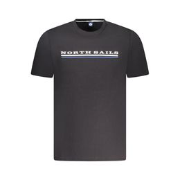 North Sails Schwarzes Baumwoll-T-Shirt f&uuml;r Herren