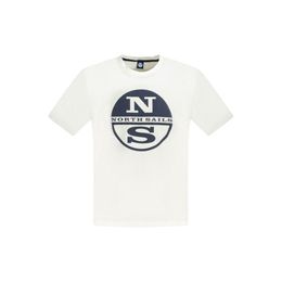 North Sails Wei&szlig;es Baumwoll-T-Shirt f&uuml;r Herren