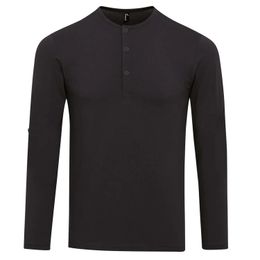 Premier - "Long John" T-Shirt Krempel&auml;rmel f&uuml;r Herren (Schwarz)