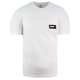 Puma entspannte Fit-Logo T-Shirt Kurzarm Crew Hals Herren wei&szlig;es T-Shirt 582687 02