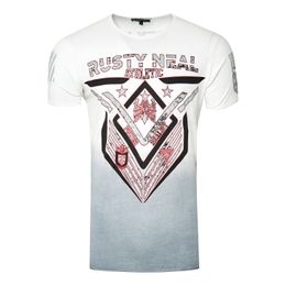Rusty Neal Rundhals T-Shirt mit Front-Print