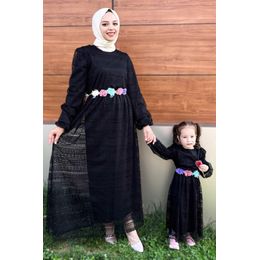 Spitzen Mutter Kleid Schwarz