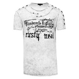 Rusty Neal T-Shirt Verwaschen mir Front Print