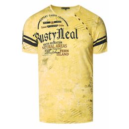 Rusty Neal T-Shirt mit Seitlicher Knopfleiste und Logo-Print