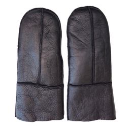 Damen Handschuhe aus echtem Schaffell, schwarz, warme Handschuhe
