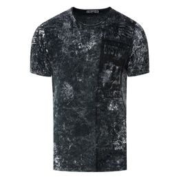 Rusty Neal Washed Biker T-Shirt mit Front & Back Prints