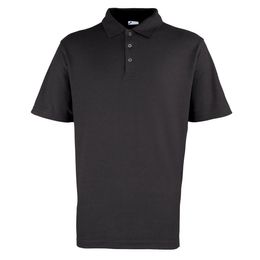Premier - Poloshirt Nietenfront f&uuml;r Herren (Schwarz)