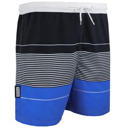 GUGGEN Mountain Herren Badehose mit Muster Streifen Blau